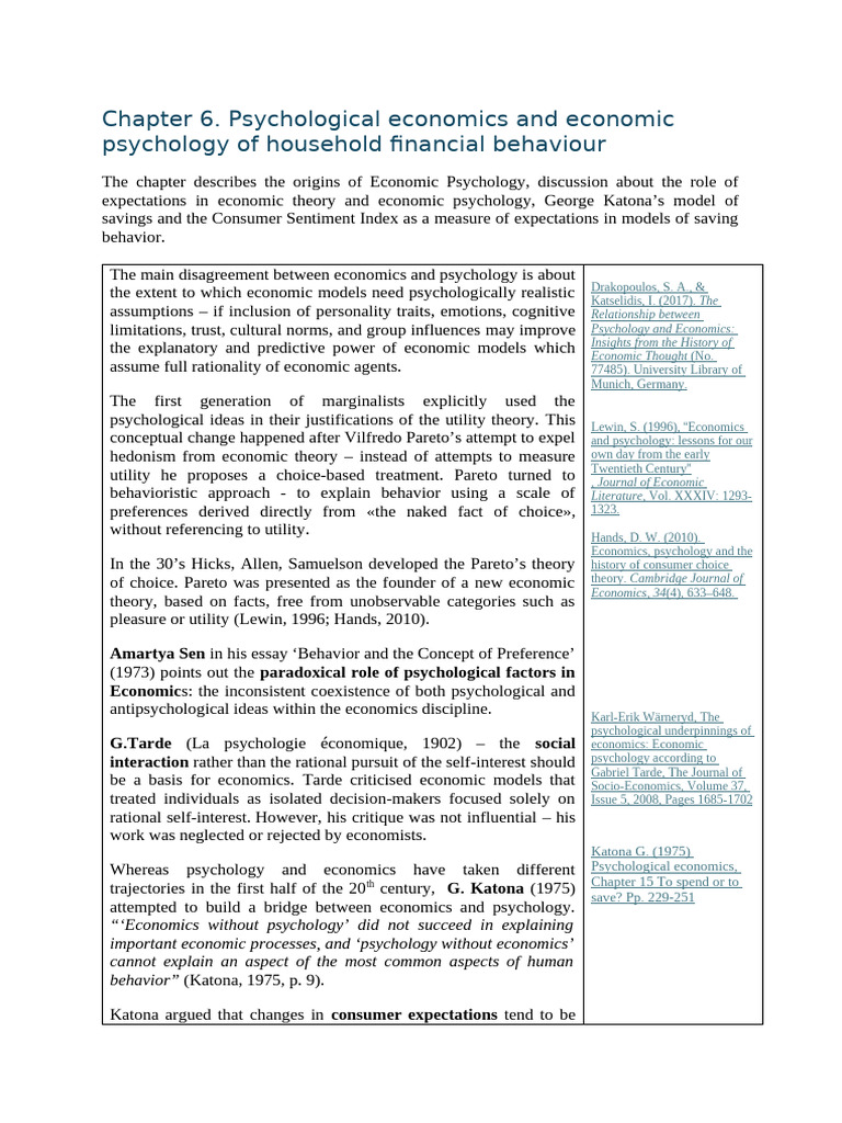Economic Psychology of Household Behavior | PDF | Consumer Confidence ...