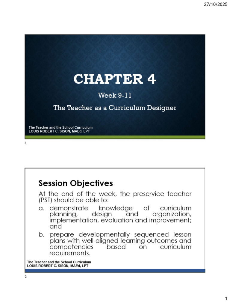 Teacher as Curriculum Designer Guide | PDF | Educational Assessment ...