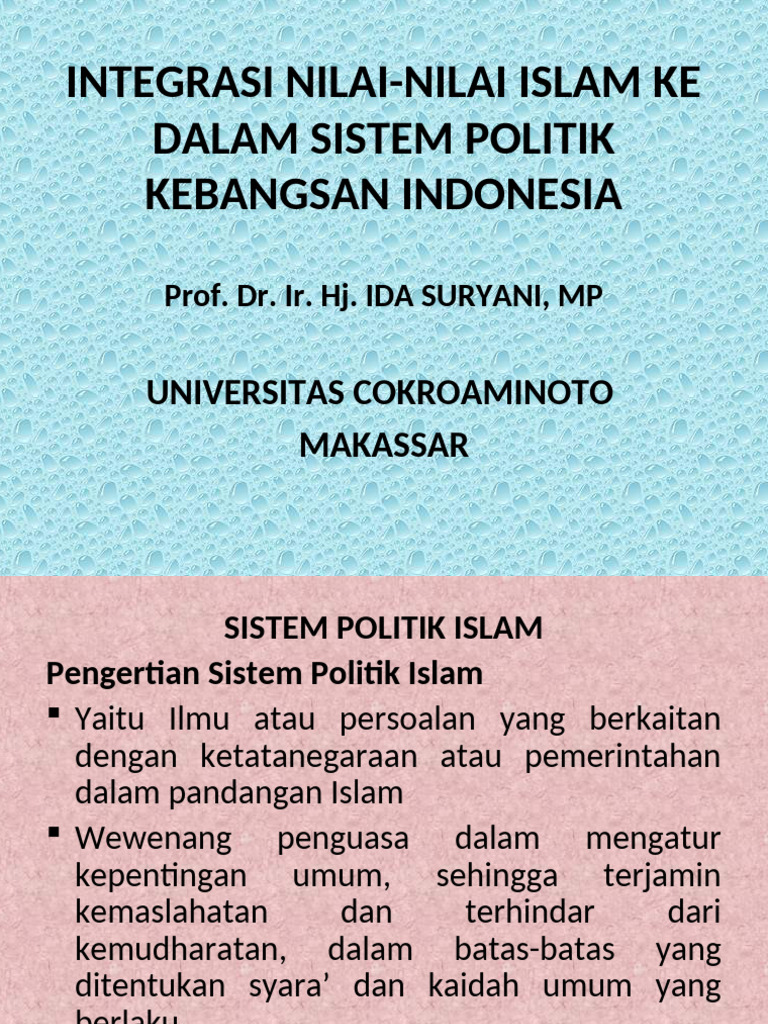 Integrasi Nilai Islam dalam Politik Indonesia | PDF