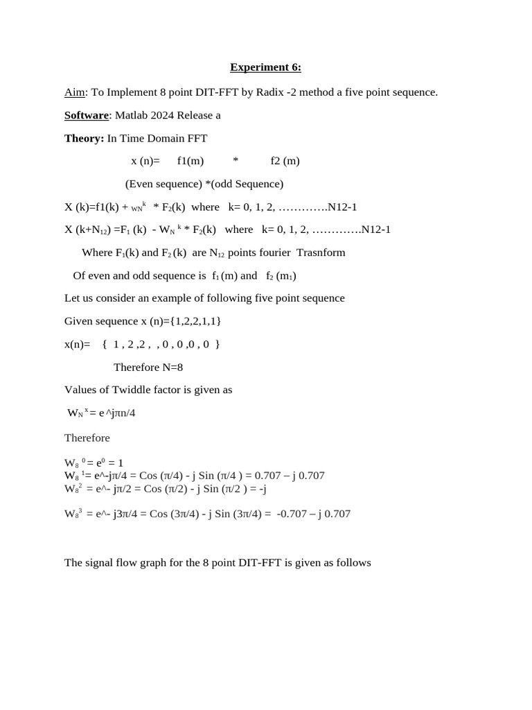 6 DIT FFT 8 Point_wo_code | PDF