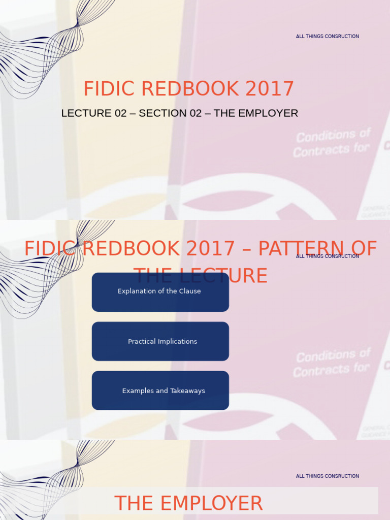 FIDIC Red Book 2017: Employer's Role | PDF