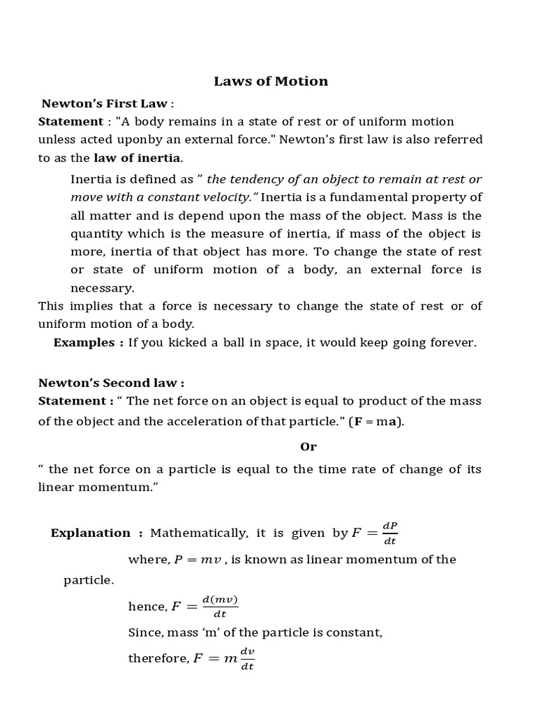Newton Laws of Motion | PDF | Force | Newton's Laws Of Motion