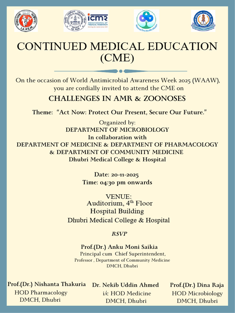 Invitation For CME 20 Nov 2025 | PDF | Biology | Health Care