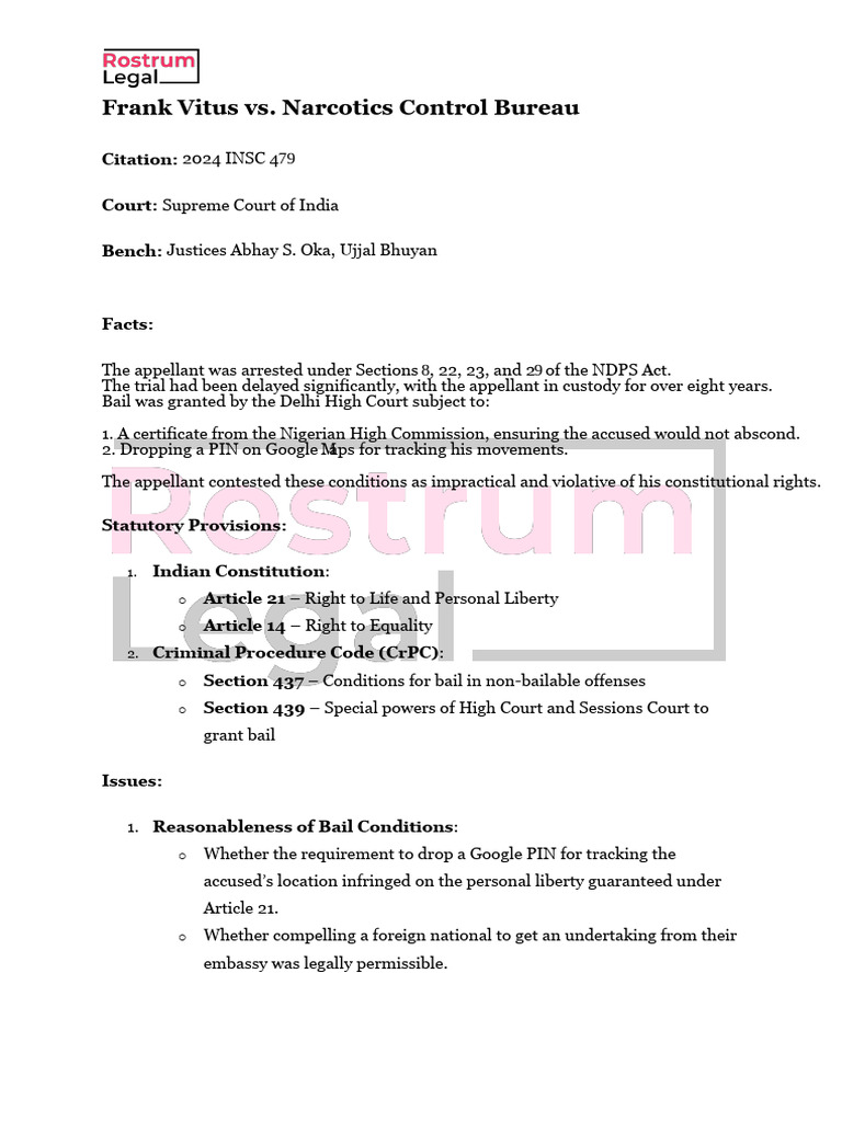 Supreme Court Bail Conditions Review | PDF | Bail | Justice