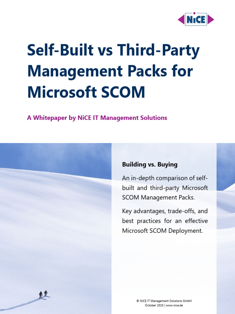 Self-Built Vs Third-Party Management Packs For Microsoft SCOM | PDF ...