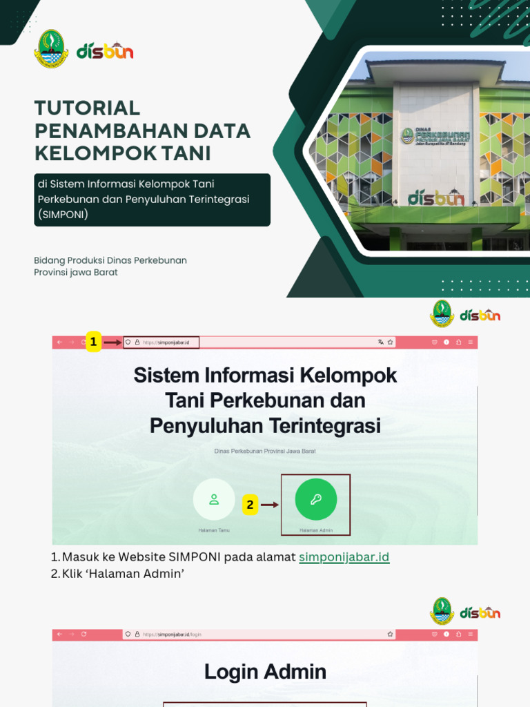 Tutorial Tambah Data Kelompok Tani SIMPONI | PDF