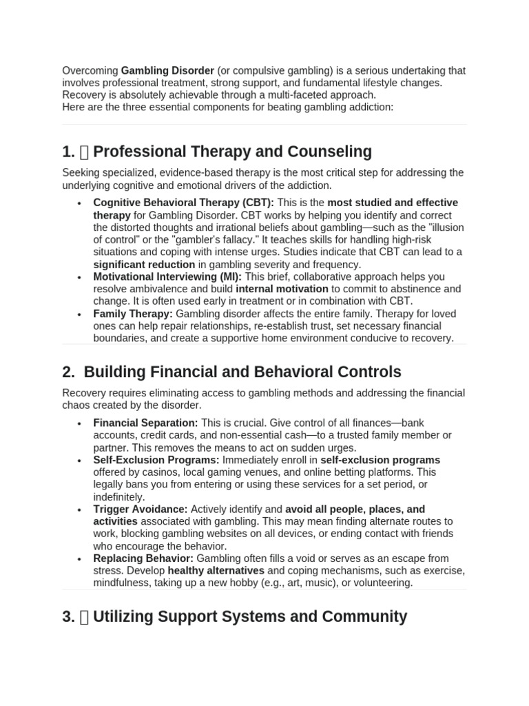Overcoming Gambling Disorder | PDF | Problem Gambling | Cognitive ...