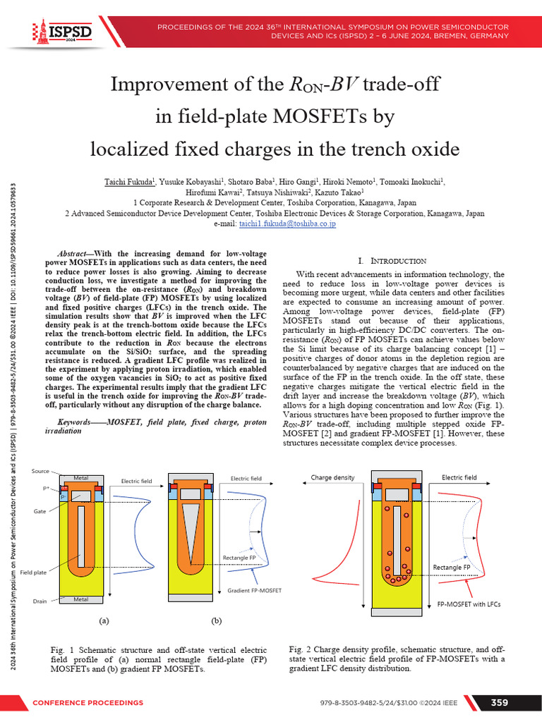 Improvement of The RON - BV Tradeoff in Field-Plate MOSFETs by ...