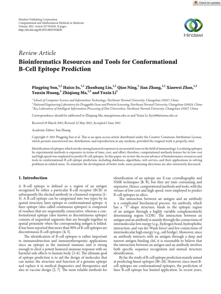 Computational and Mathematical Methods in Medicine - 2013 - Sun - Bioinformatics Resources and ...