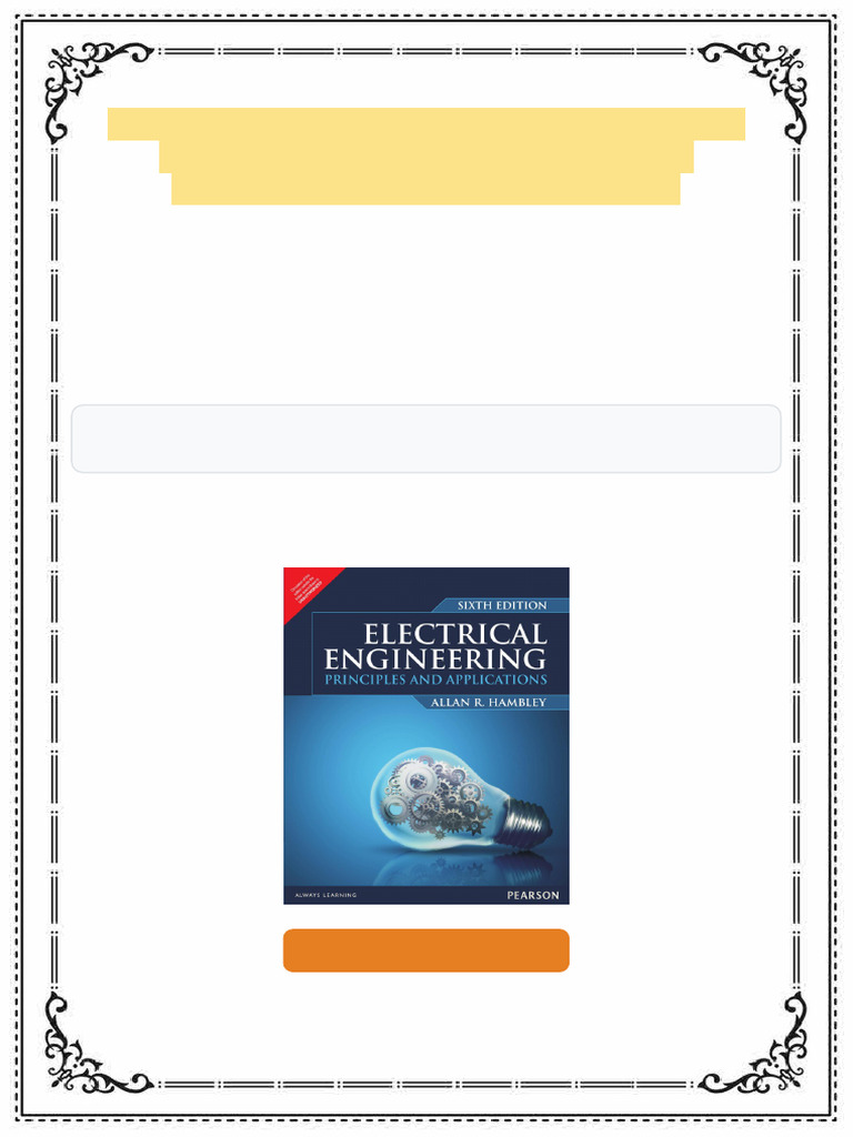 (Ebook PDF) Electrical Engineering Principles and Applications 6th ...