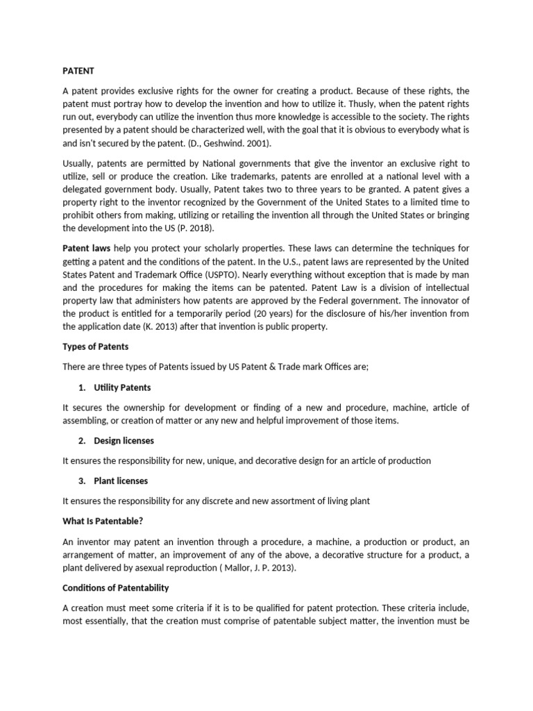Patents | PDF | Patent | United States Patent And Trademark Office