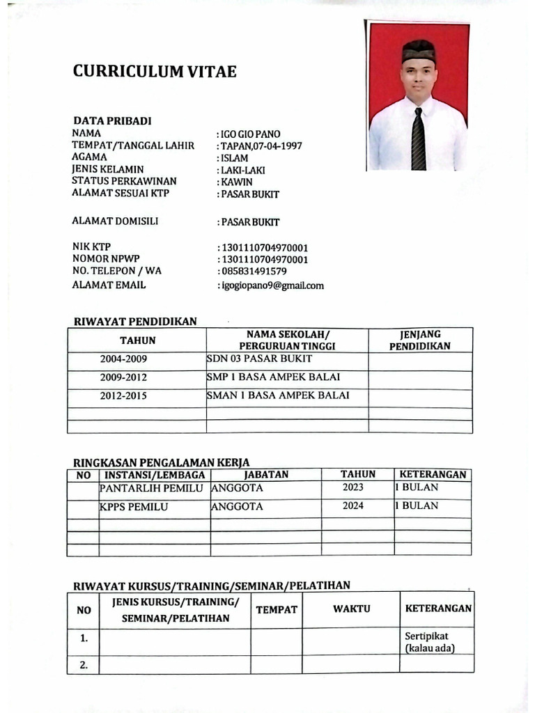 CV Igo gio pano. | PDF