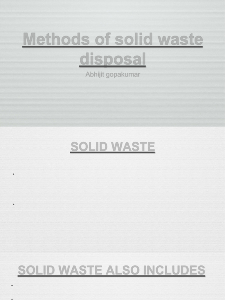 5 Methods of Solid Waste Disposal | PDF | Waste Management | Waste