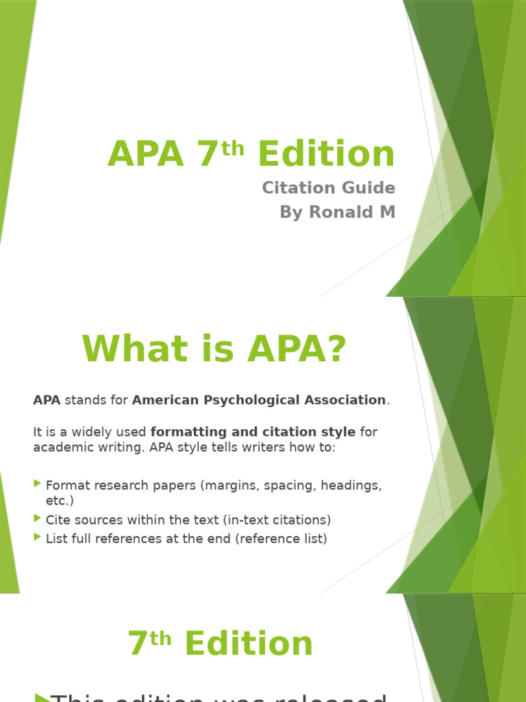 APA 7th Edition Mini Workshop | PDF | Apa Style | Citation