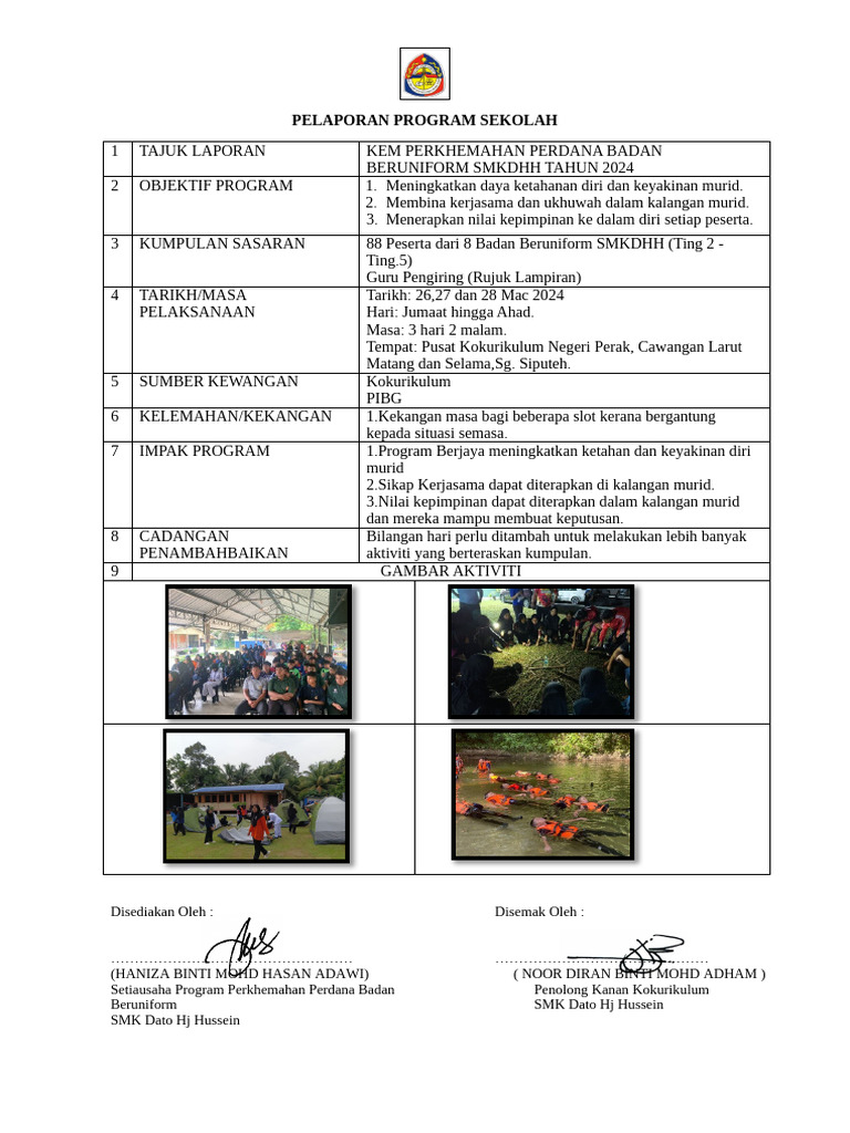 Laporan Kem Perkhemahan | PDF