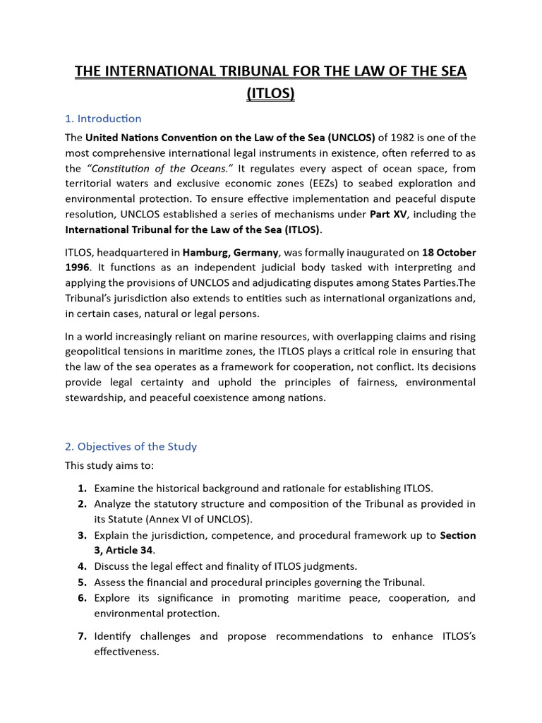 The International Tribunal For The Law of The Sea | PDF | United ...