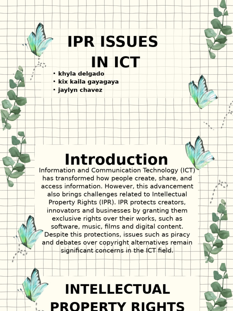 Ipr Issues in Ict | PDF | Intellectual Property | Copyright Infringement