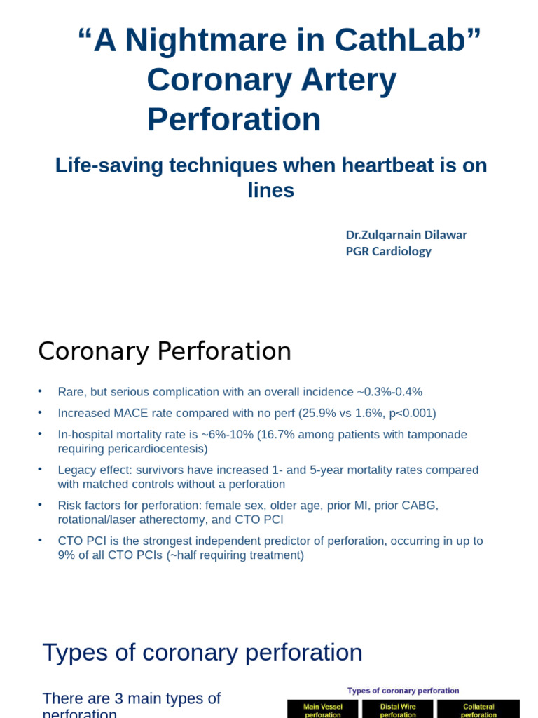 Managing Coronary Artery Perforation | PDF | Cardiovascular System ...