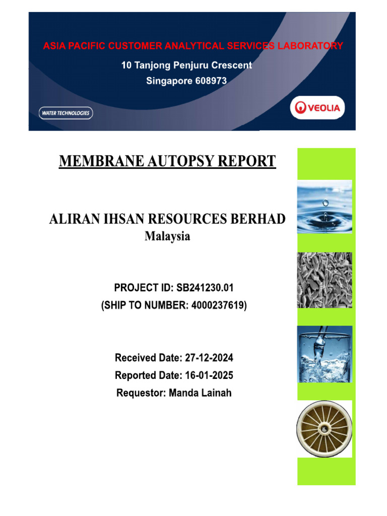 Autopsy Report RO Membrane - SB241230.01 | PDF