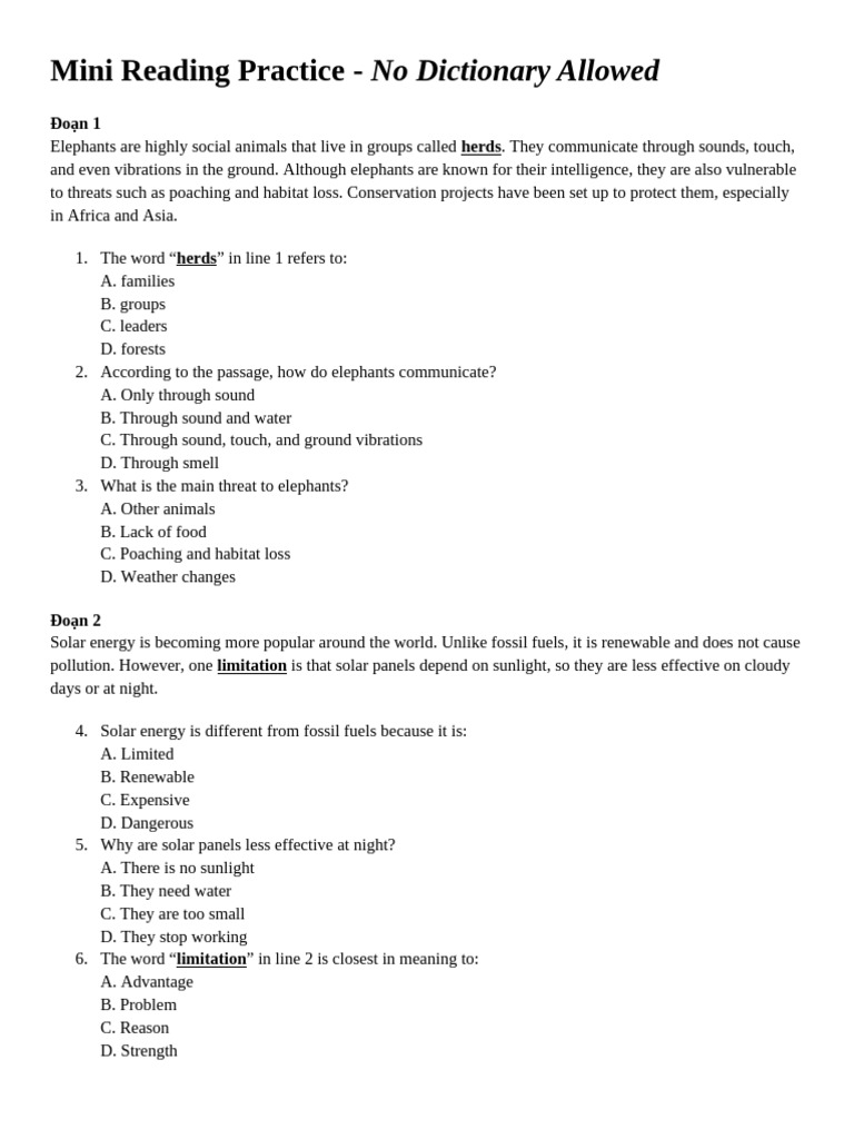Mini Reading Practice: Comprehension Quiz | PDF | Inflation | Bees