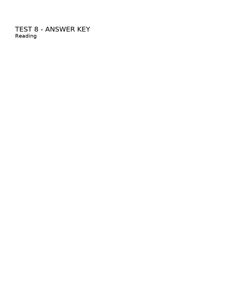 Answer Keys T8 Reading | PDF | Vocabulary | Psychology