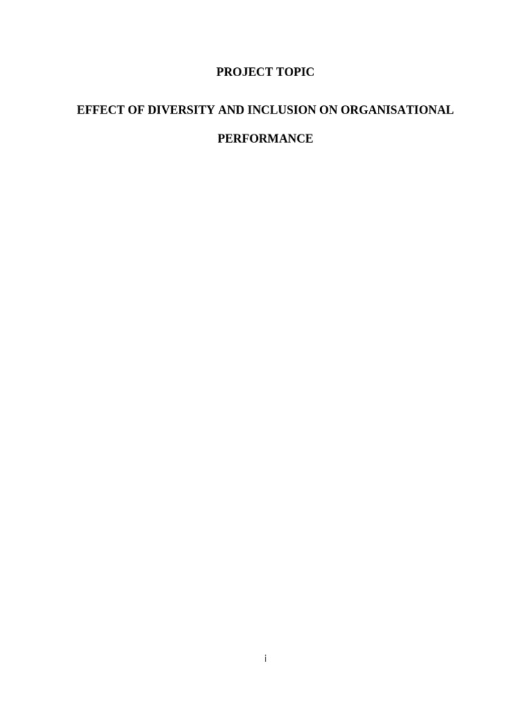 Diversity & Inclusion's Impact on Performance | PDF | Diversity ...