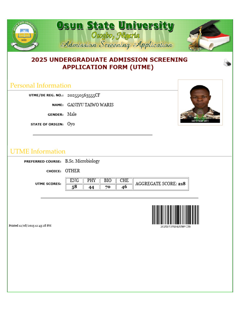 2025 Undergraduate Admissions Screening Application Forms | PDF | Chess Openings | Chess