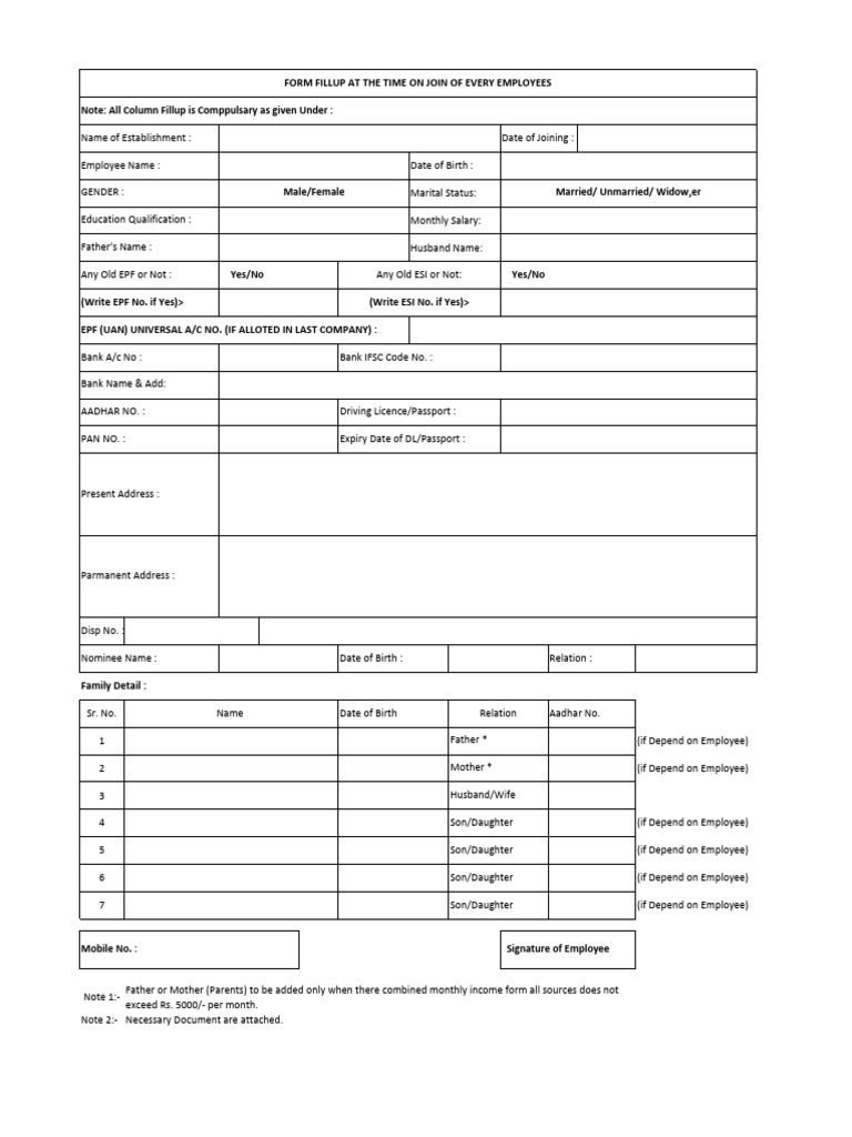 Employee Onboarding Information Form | PDF | Government And Personhood ...