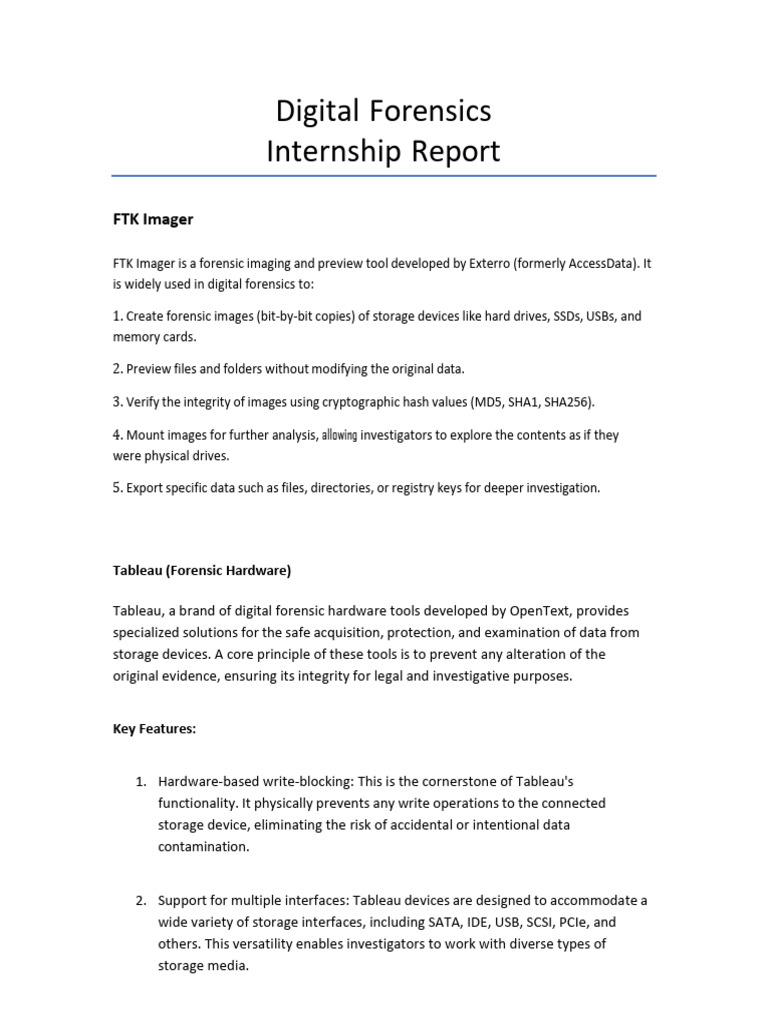 Digital Forensics Internship Overview | PDF | Digital Forensics ...