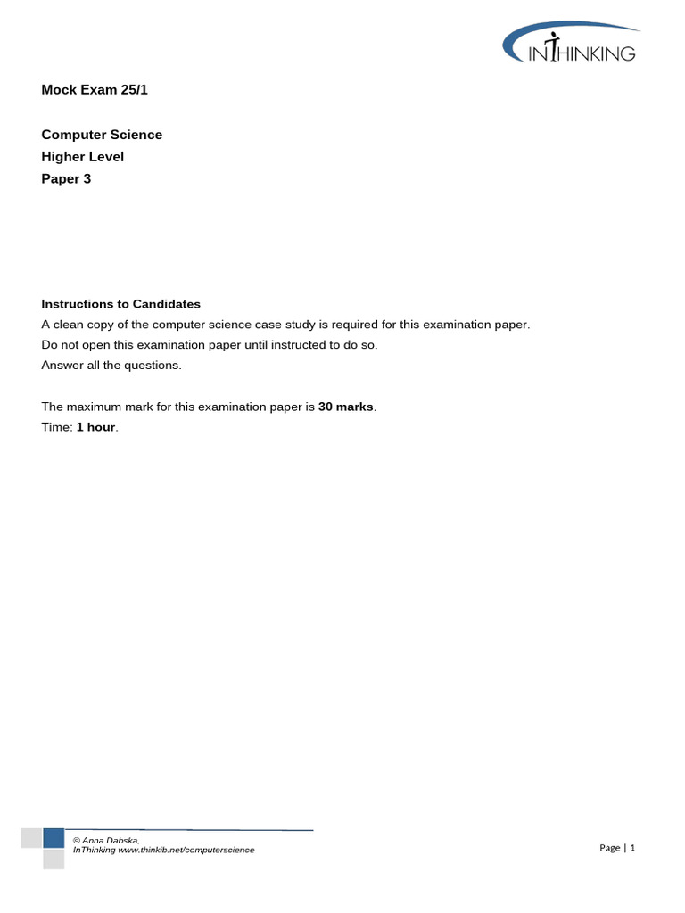 Mock Exam 25 1 Paper 3 HL | PDF