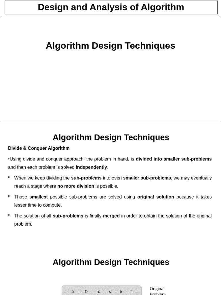 Algorithm Design Techniques | PDF | Algorithms And Data Structures | Computer Science