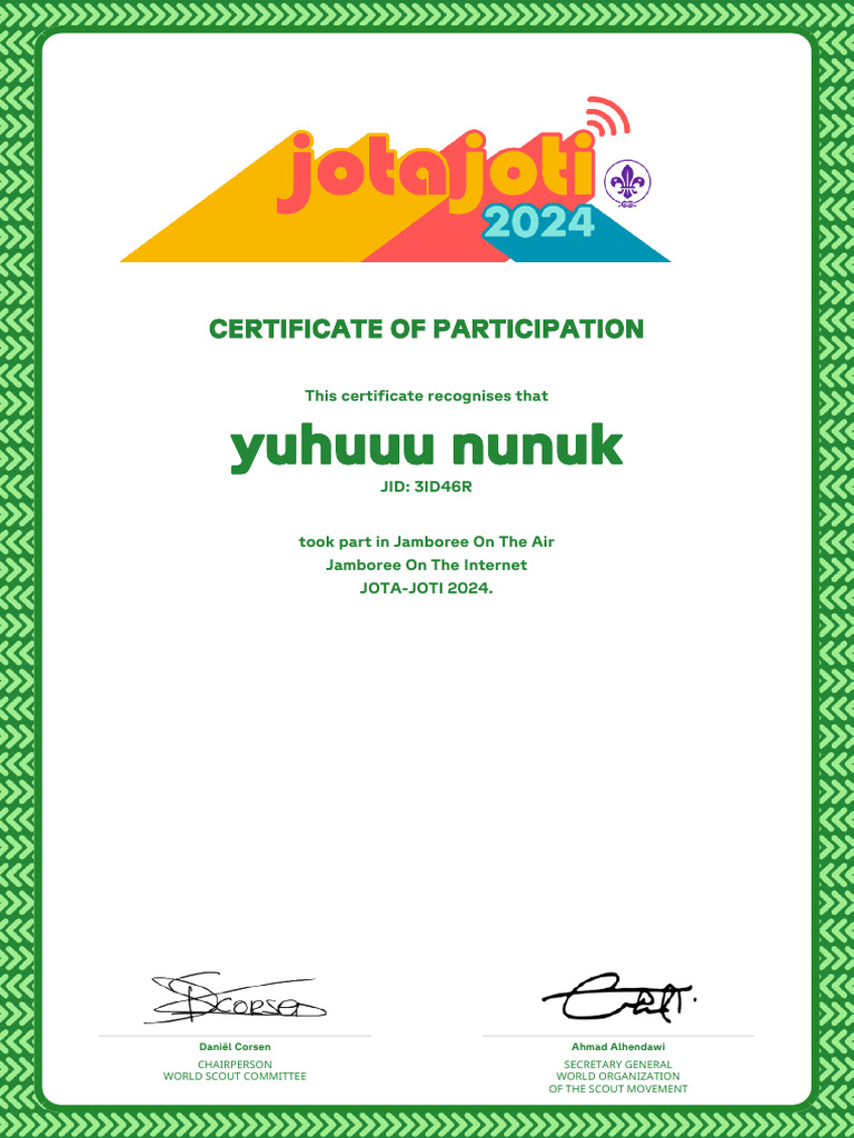 Jota Joti Certificate | PDF