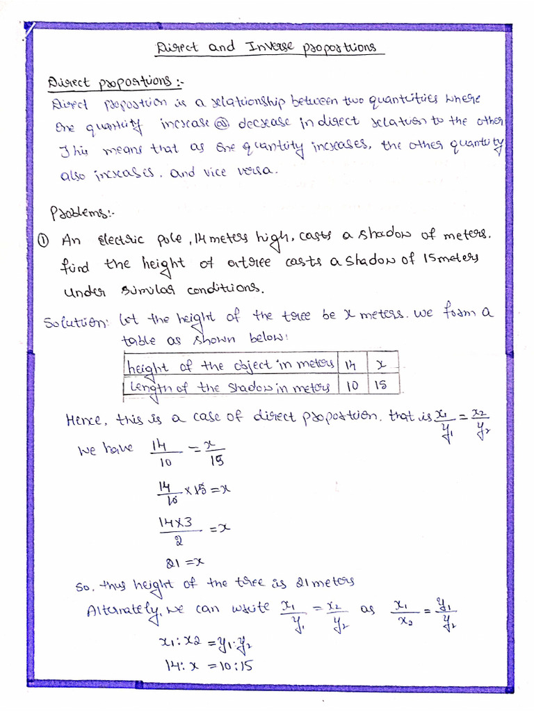 Direct and Inverse Proportion | PDF
