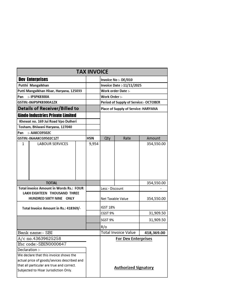 Dev Enterprises 010 2025-26 | PDF