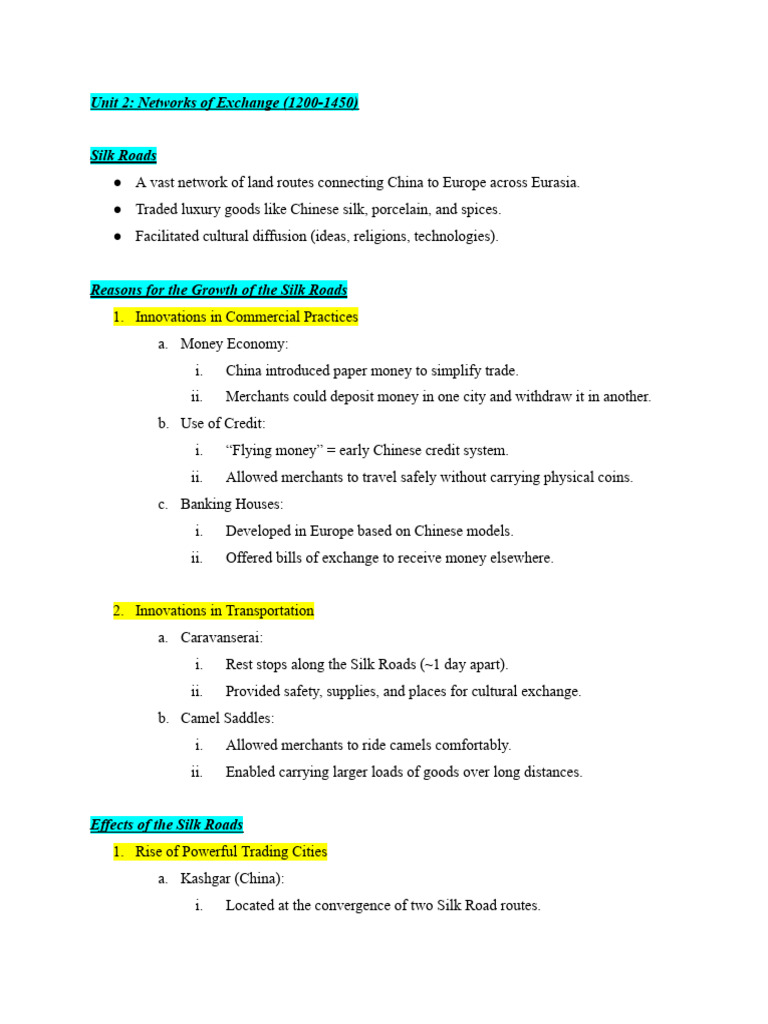Networks of Exchange: 1200-1450 Overview | PDF | Mongol Empire | Silk Road