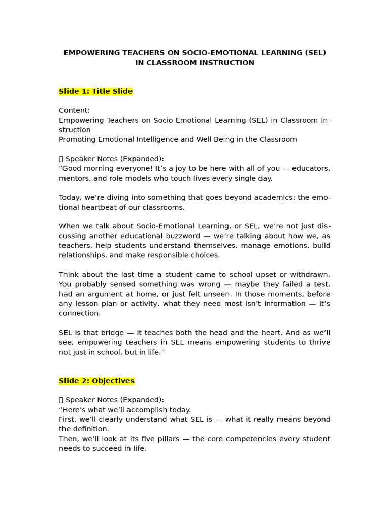 Empowering Teachers in SEL Strategies | PDF | Teachers | Social Psychology
