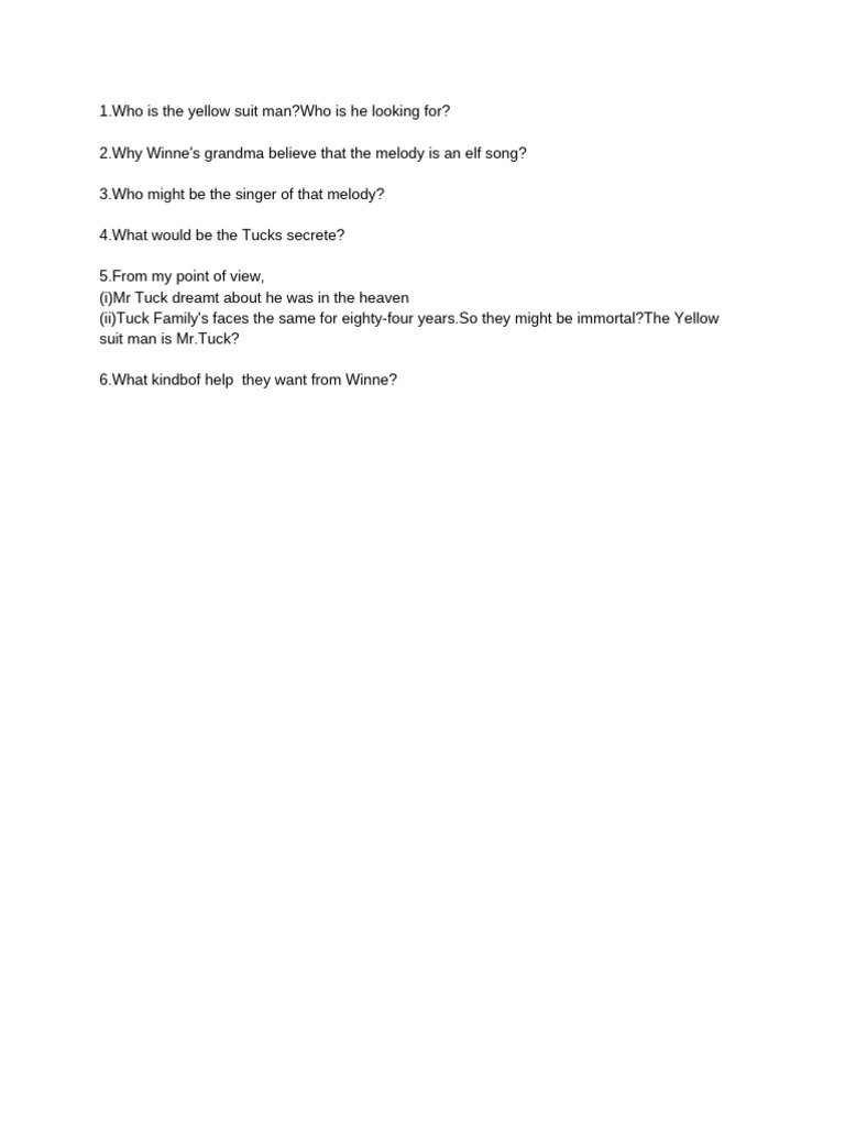 Tuck Everlasting | PDF