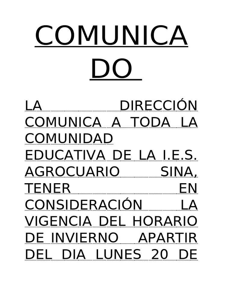 Comunicado | PDF