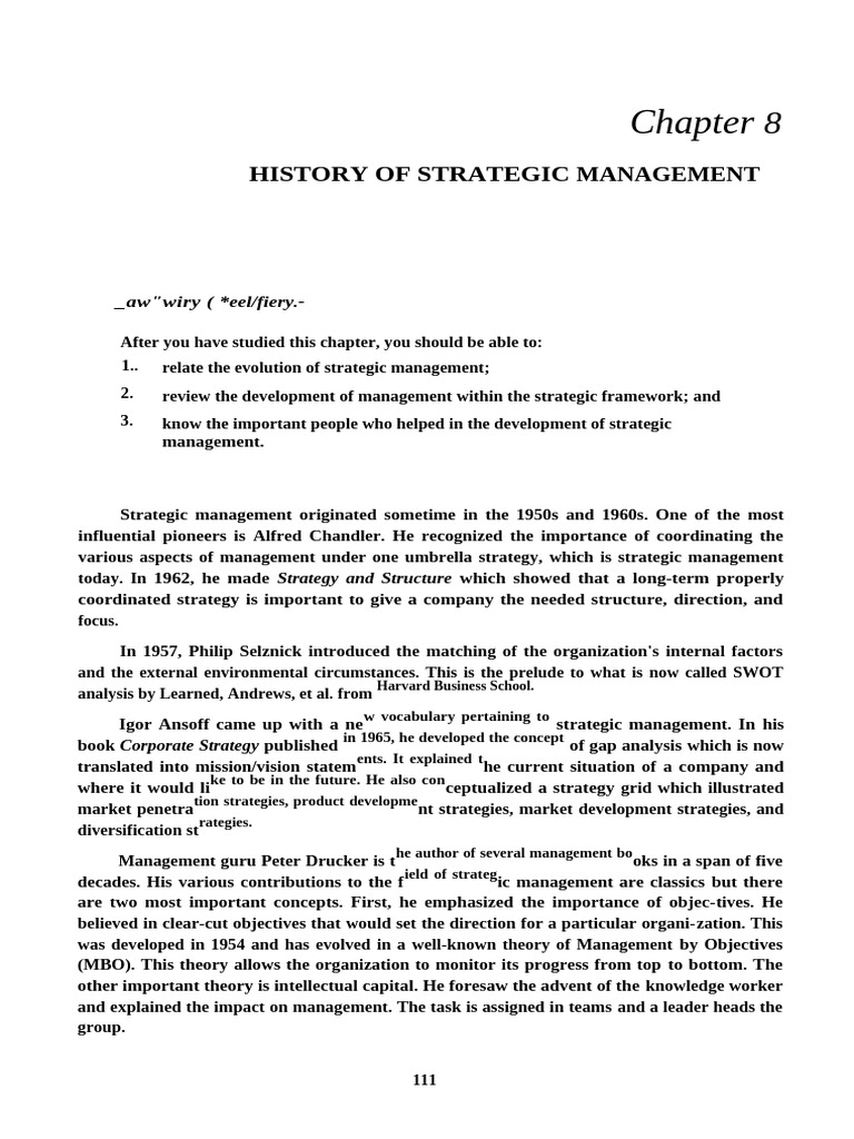 2024 SBA 8history of Strategic Mangement | PDF | Strategic Management ...