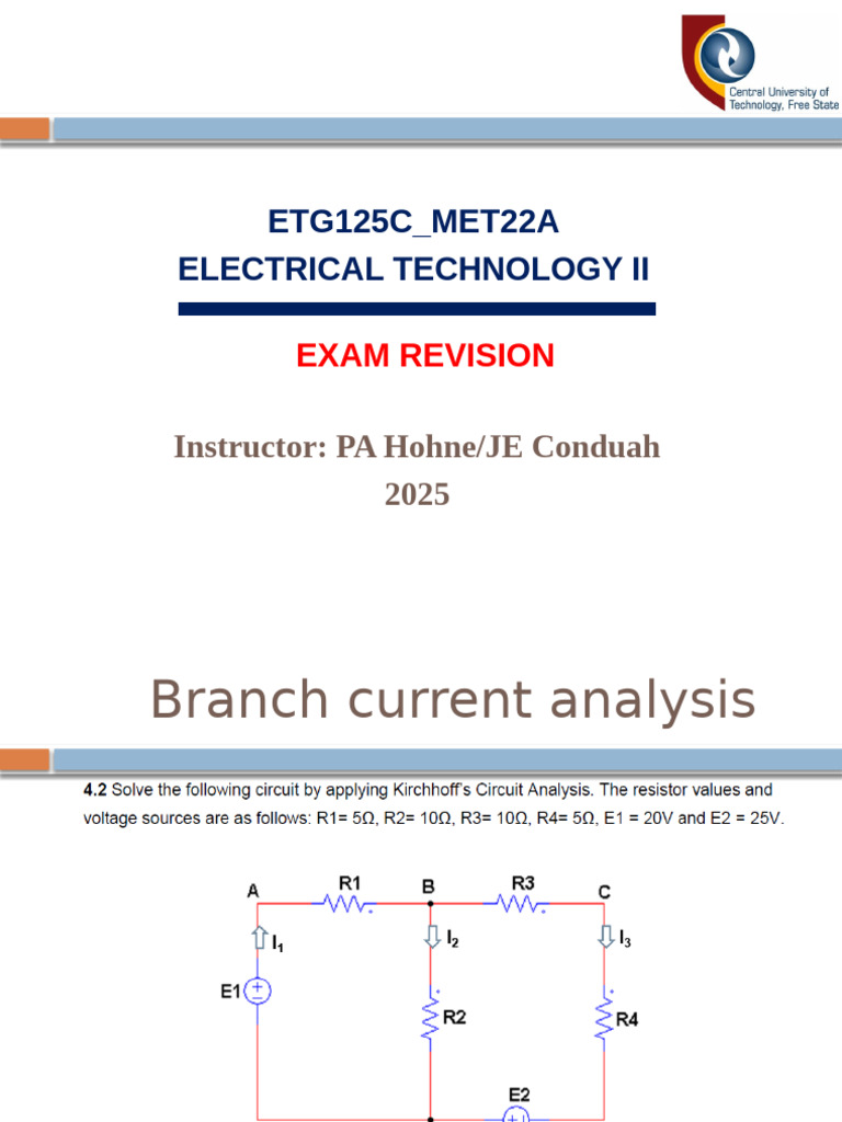 ETG125C Exam Revision 2025 - Oct - New | PDF | Ac Power | Electrical Impedance