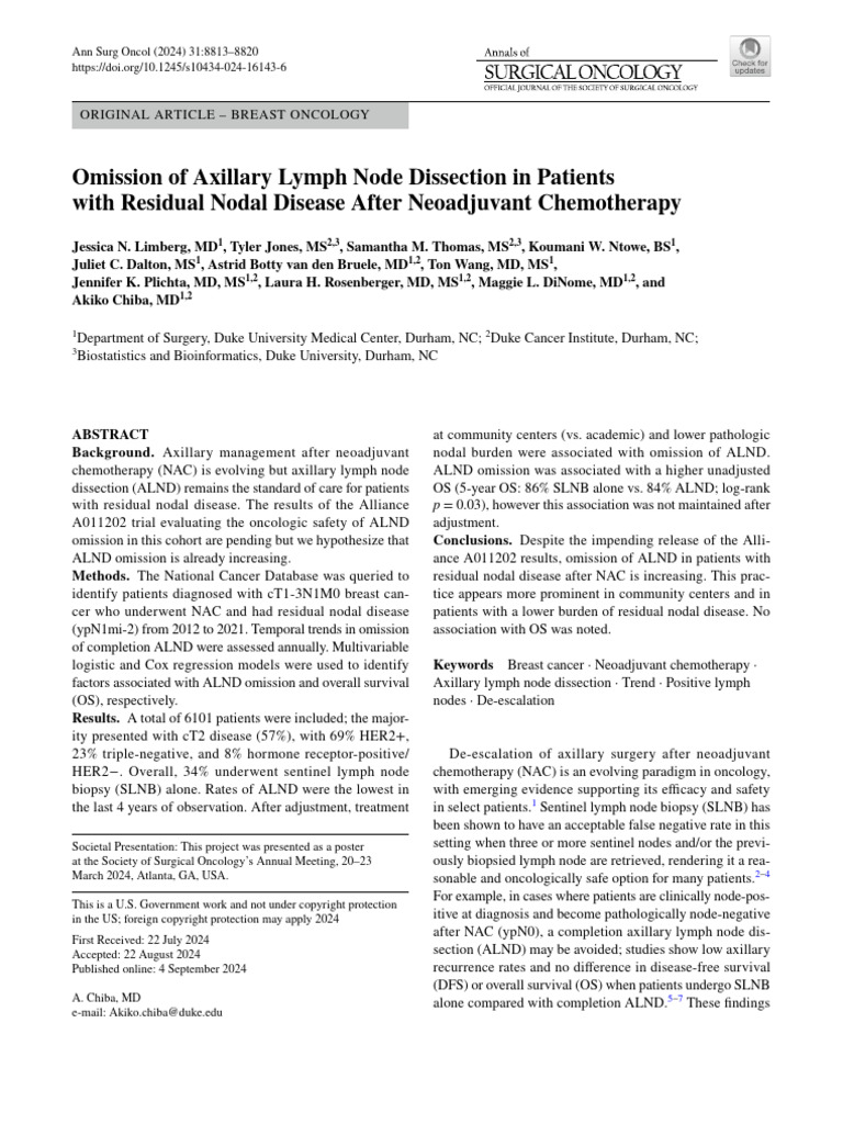 Alliance Trial 2024 | PDF | Breast Cancer | Medical Specialties