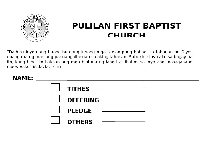Tithes Form | PDF