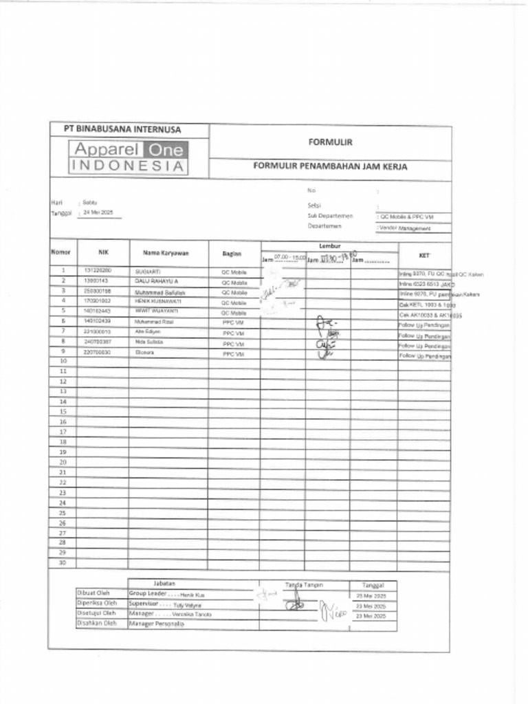 Lemburan Staff 24 Mei 2025 | PDF