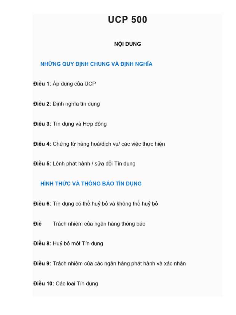 UCP 500 | PDF