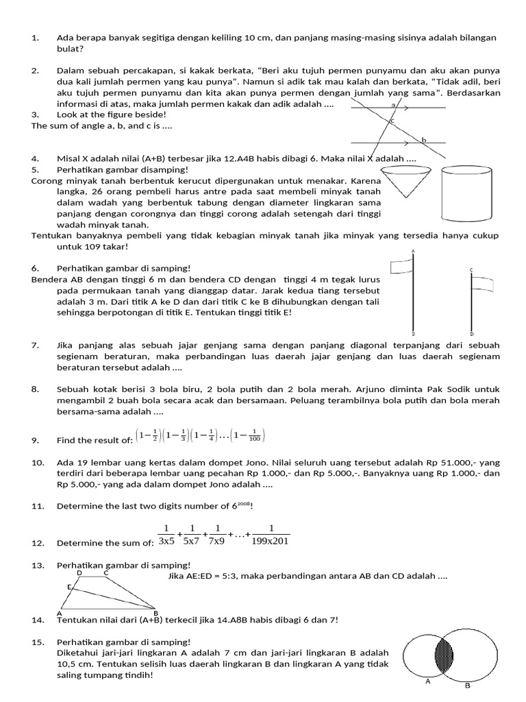 Segitiga, Permen, dan Soal Matematika Lainnya | PDF