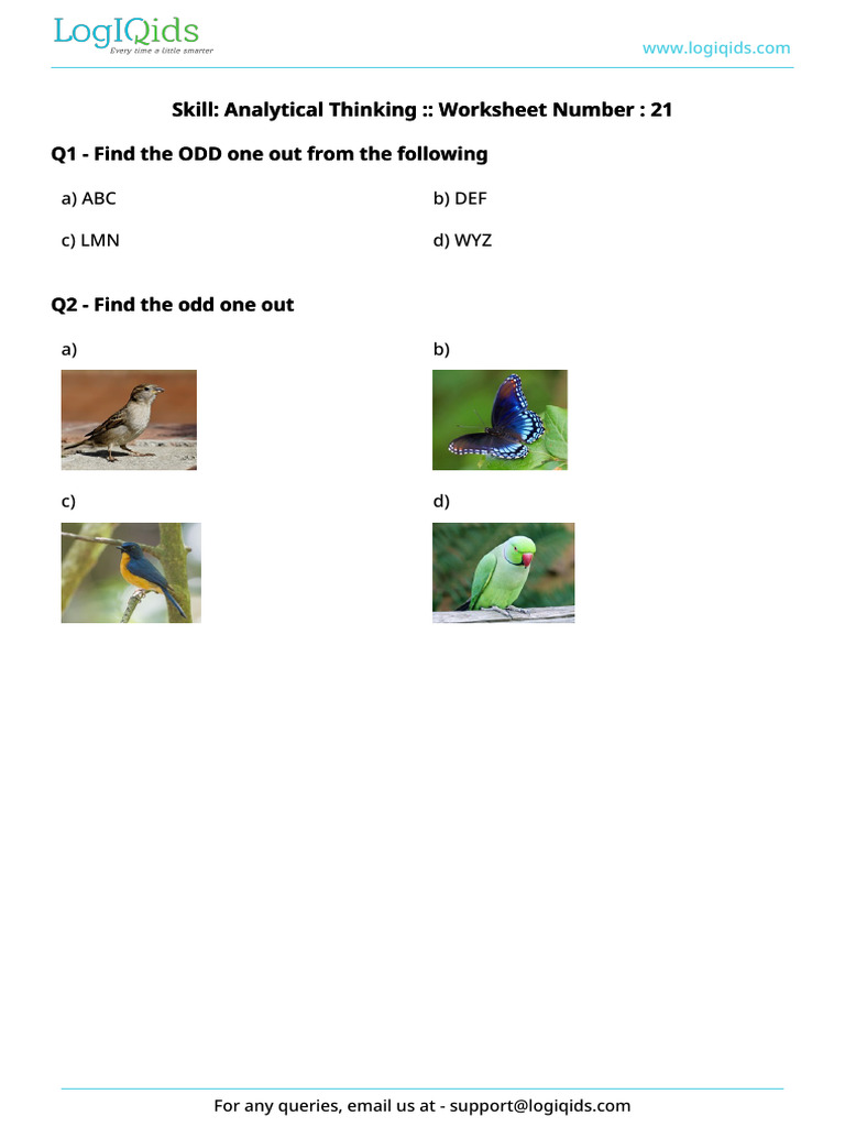 Analytical Thinking Worksheet 21 | PDF