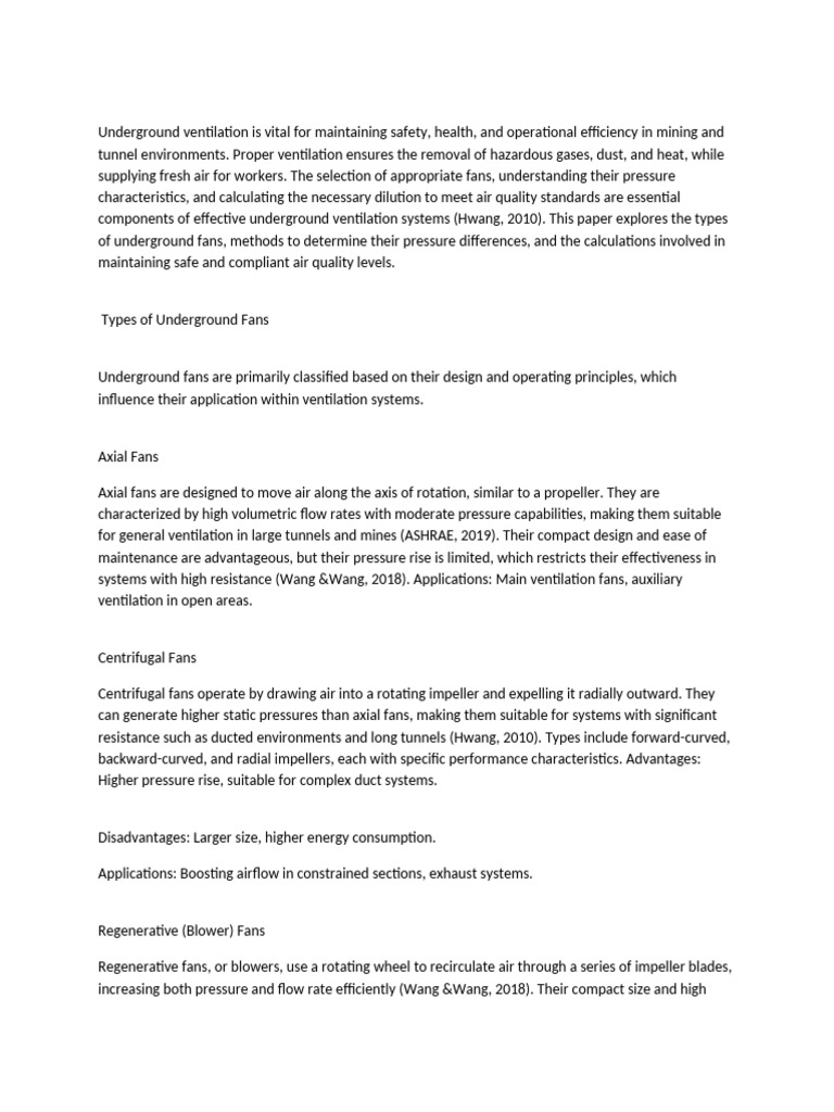 Underground ven | PDF | Ventilation (Architecture) | Electromechanical ...