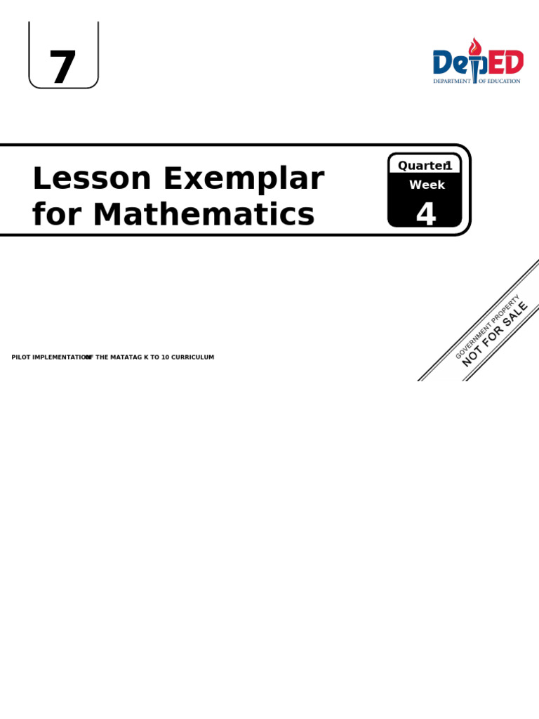 LE Mathematics 7 Q1 Week5 | PDF | Learning | Teachers