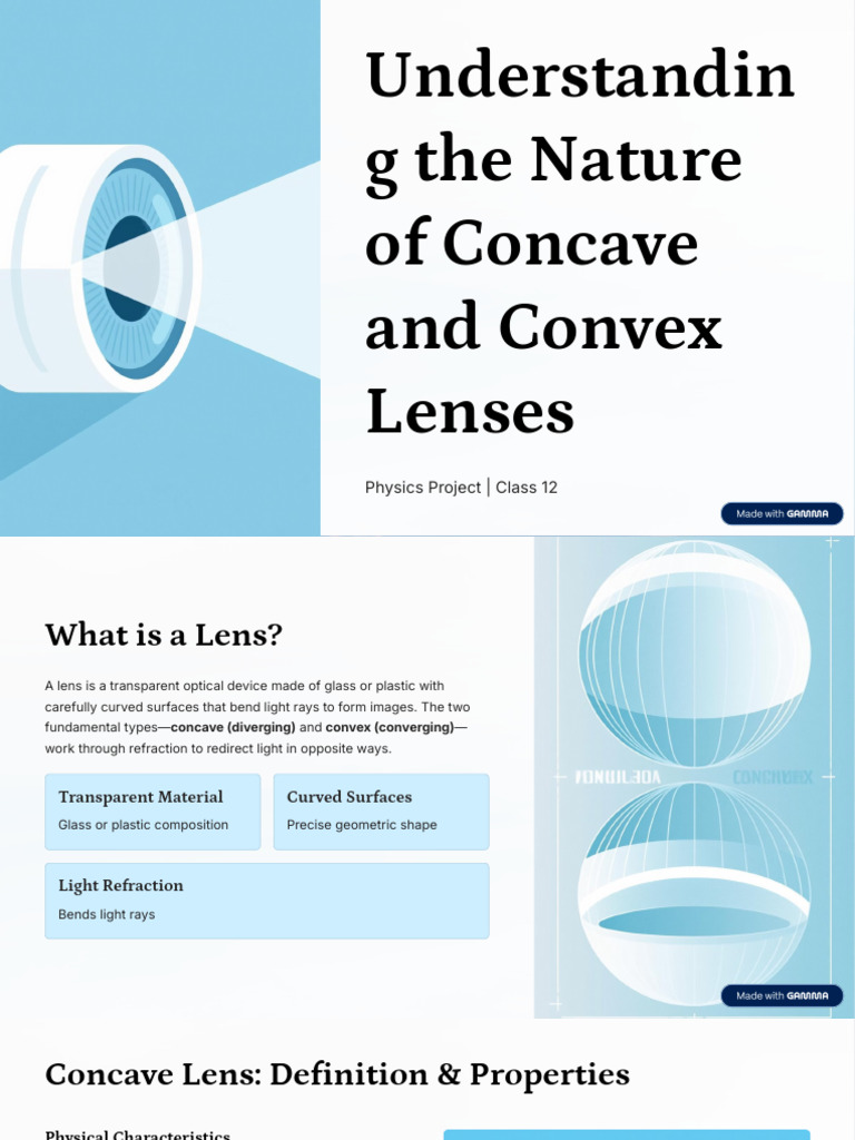 Understanding The Nature of Concave and Convex Lenses | PDF | Glass ...