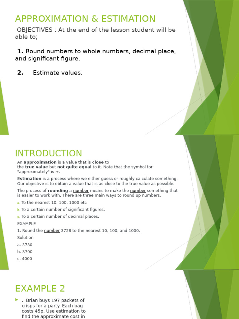 APPROXIMATION & ESTIMATION presentation | PDF